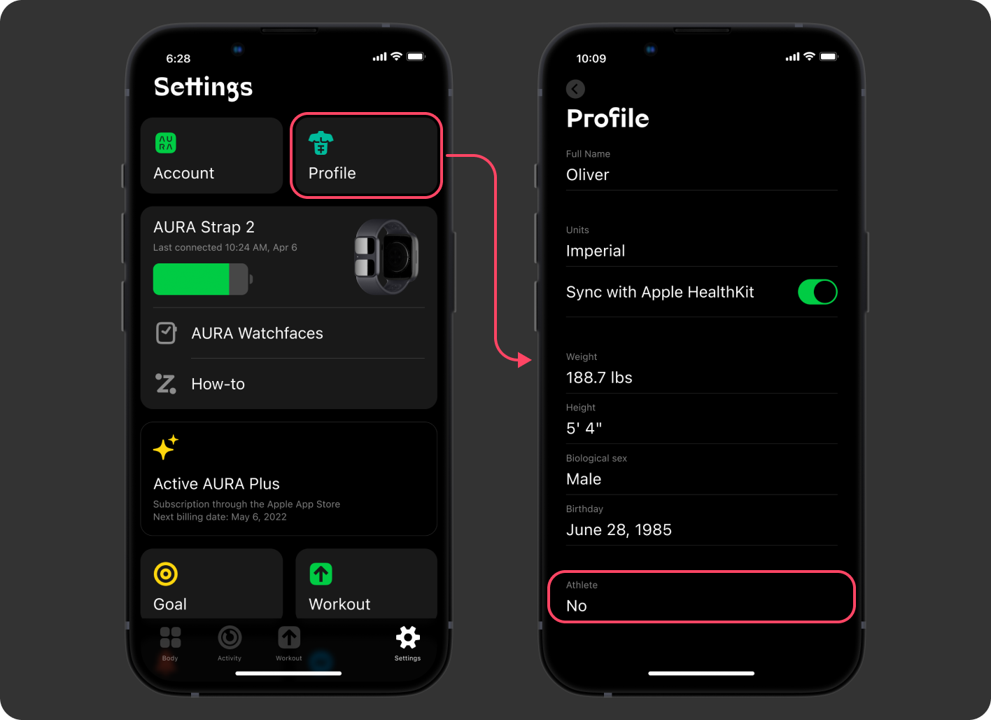 Athlete Mode – AURA Devices Help Center